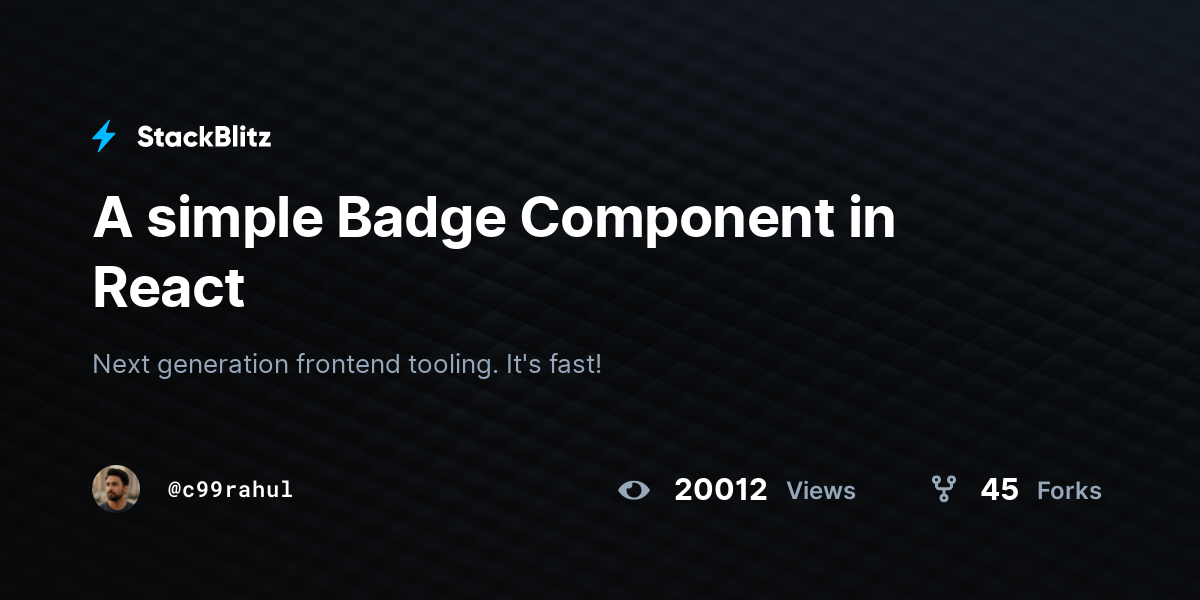 A simple Badge Component in React - StackBlitz