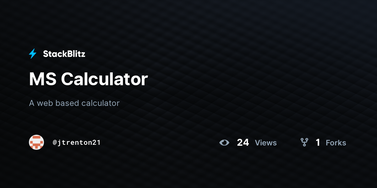 MS Calculator - StackBlitz