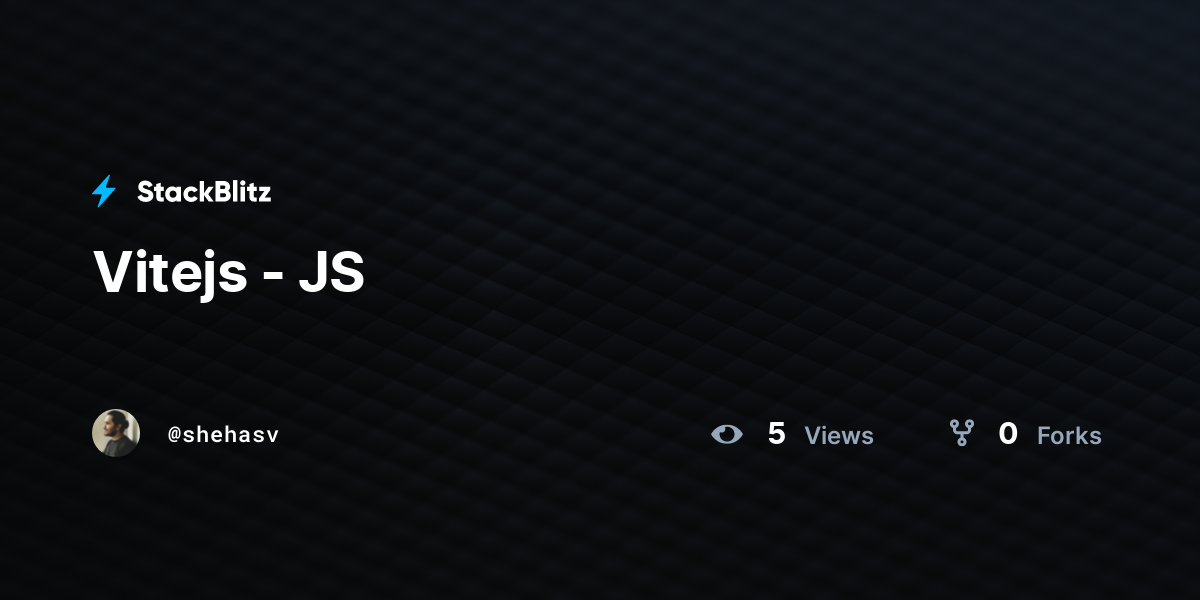 Vitejs - JS - StackBlitz