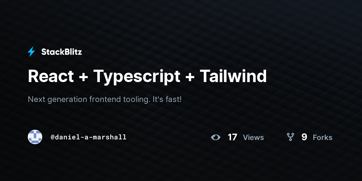 React + Typescript + Tailwind - StackBlitz