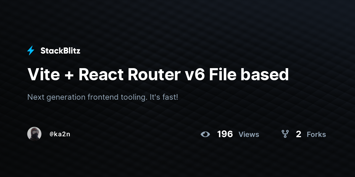 Vite React Router V6 File Based Stackblitz 4074