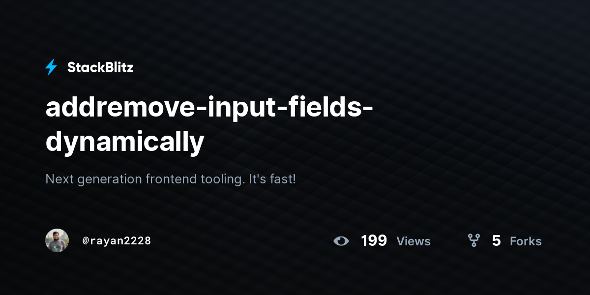 addremove-input-fields-dynamically - StackBlitz