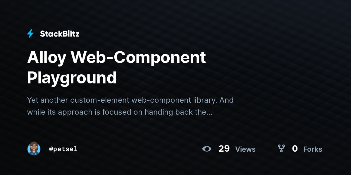 Alloy Web-Component Playground - StackBlitz