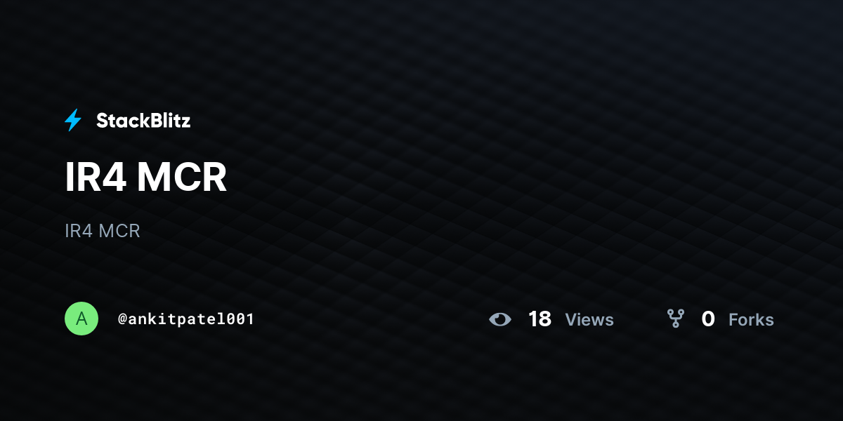 IR4 MCR - StackBlitz
