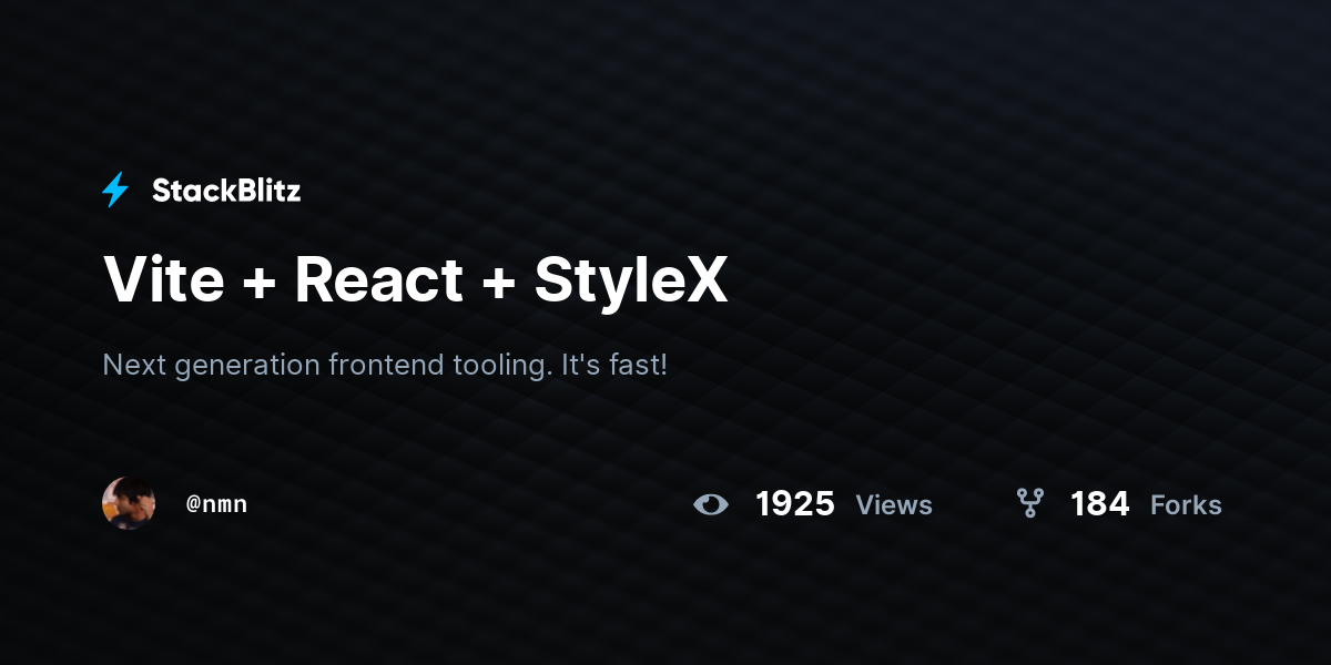 Vite + React + StyleX - StackBlitz