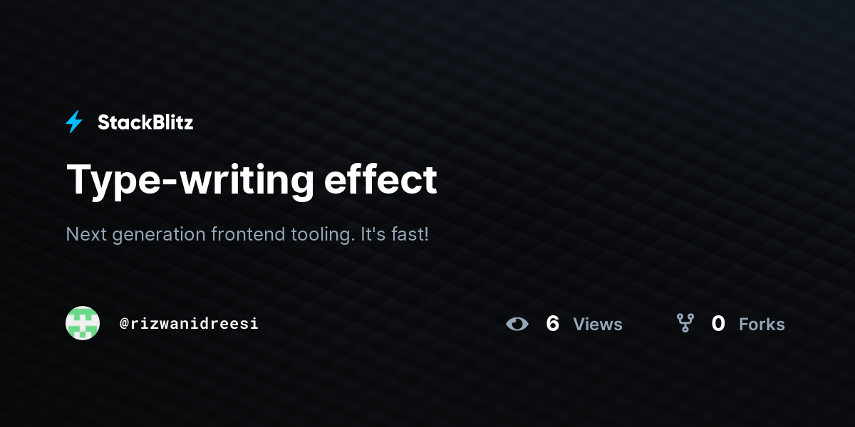 Type-writing effect - StackBlitz