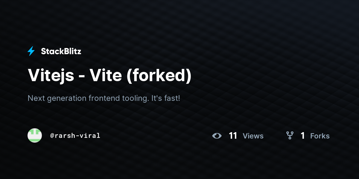 Vitejs - Vite (forked) - StackBlitz