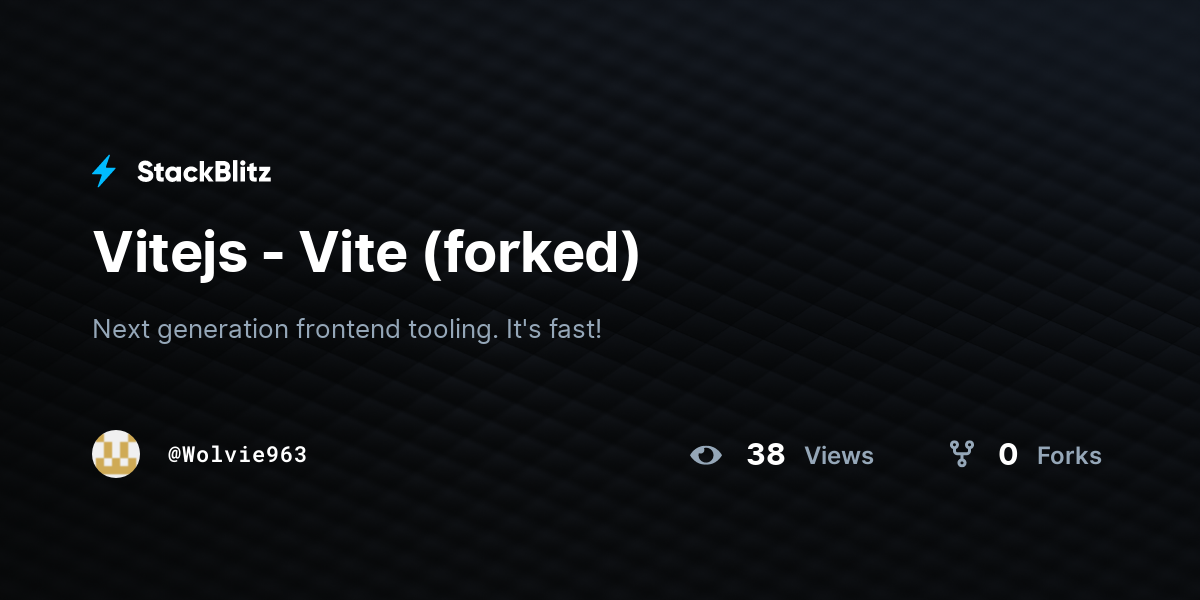 Vitejs - Vite (forked) - StackBlitz