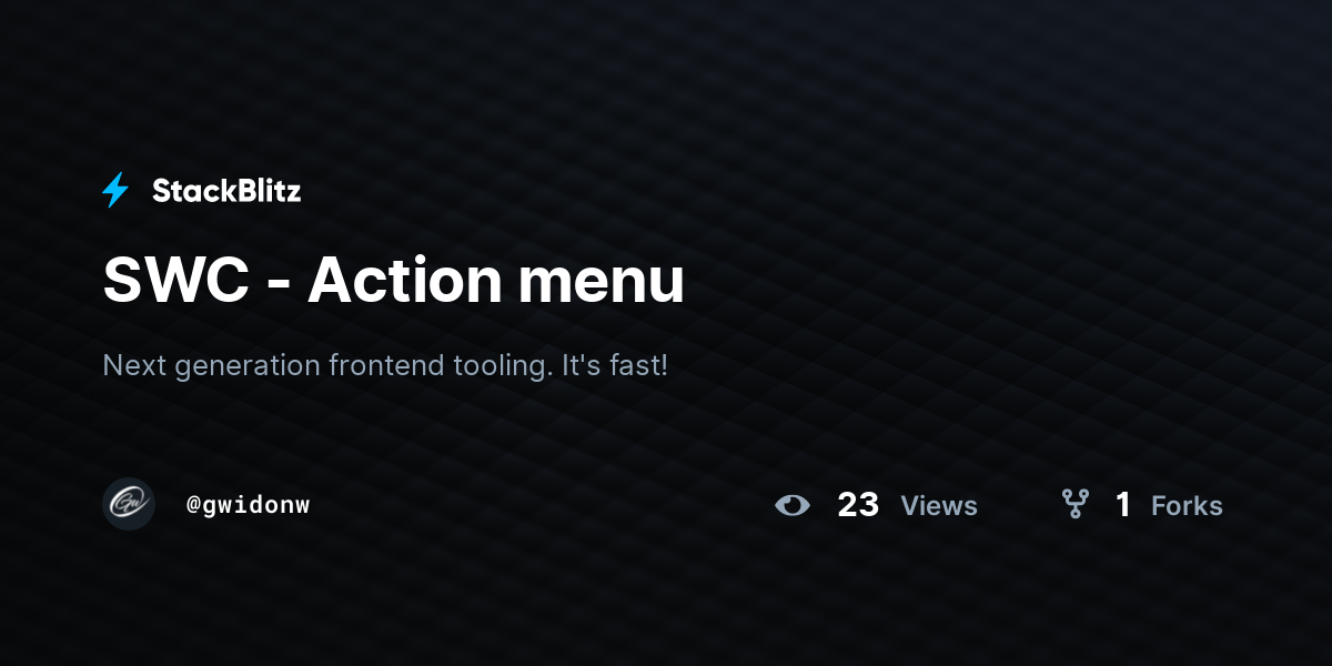 SWC - Action menu - StackBlitz
