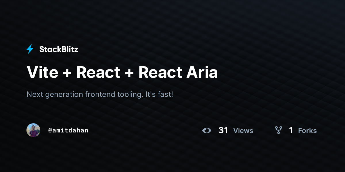 Vite + React + React Aria - StackBlitz
