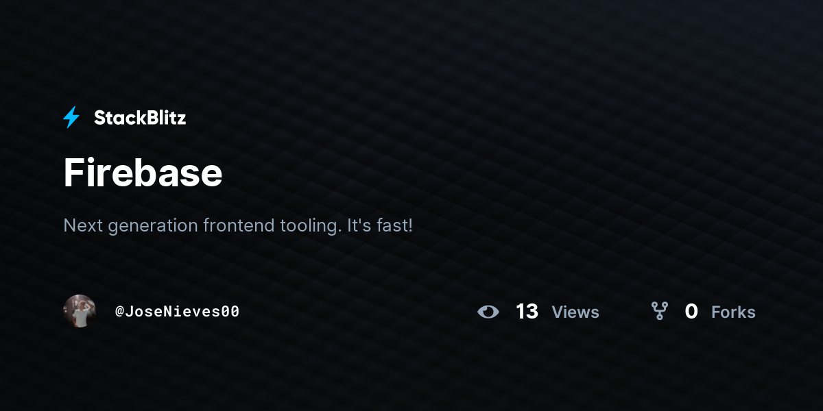 Firebase - StackBlitz