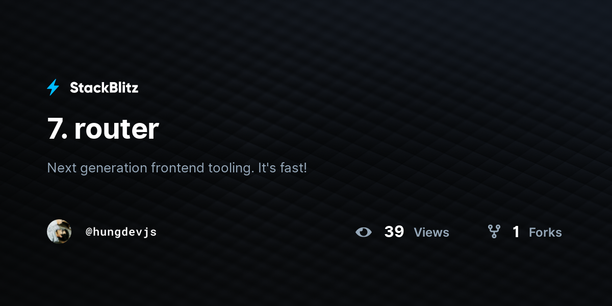 7. router - StackBlitz