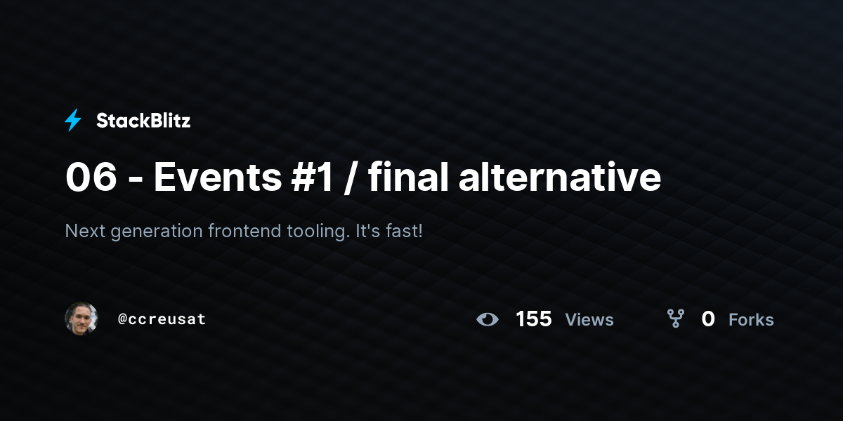 06 - Events #1 / final alternative - StackBlitz
