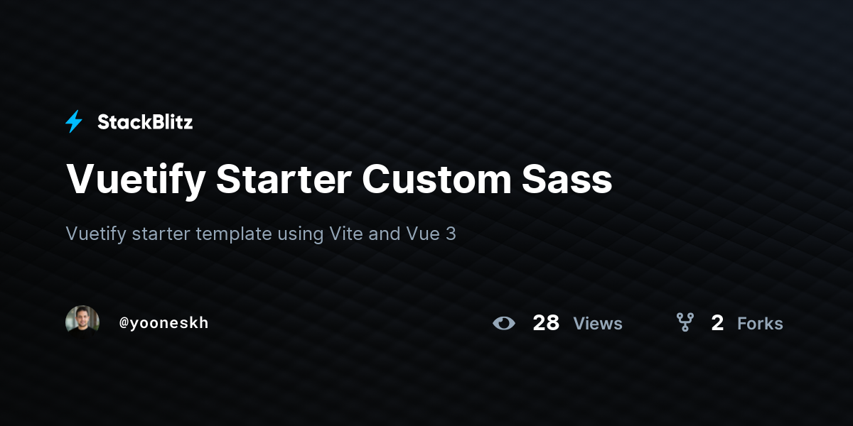 Vuetify Starter Custom Sass - StackBlitz