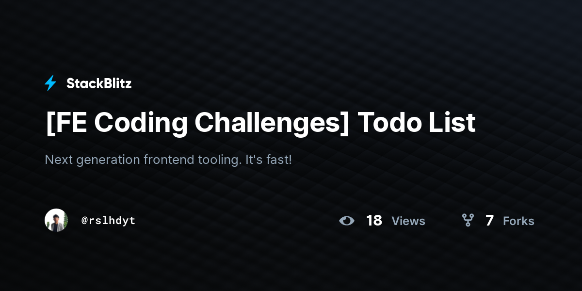 [FE Coding Challenges] Todo List - StackBlitz
