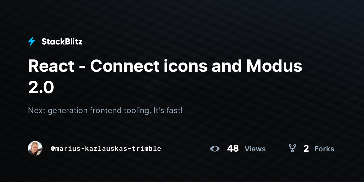 React - Connect icons and Modus 2.0 - StackBlitz