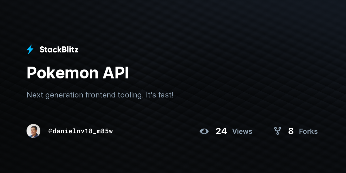 Pokemon API - StackBlitz
