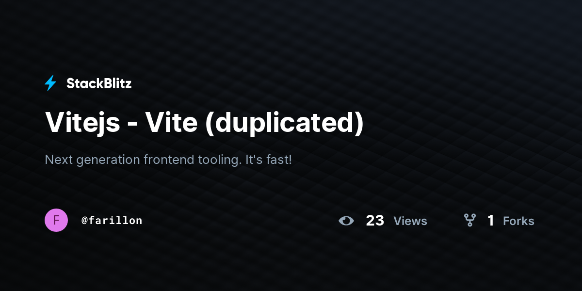 Vitejs - Vite (duplicated) - StackBlitz