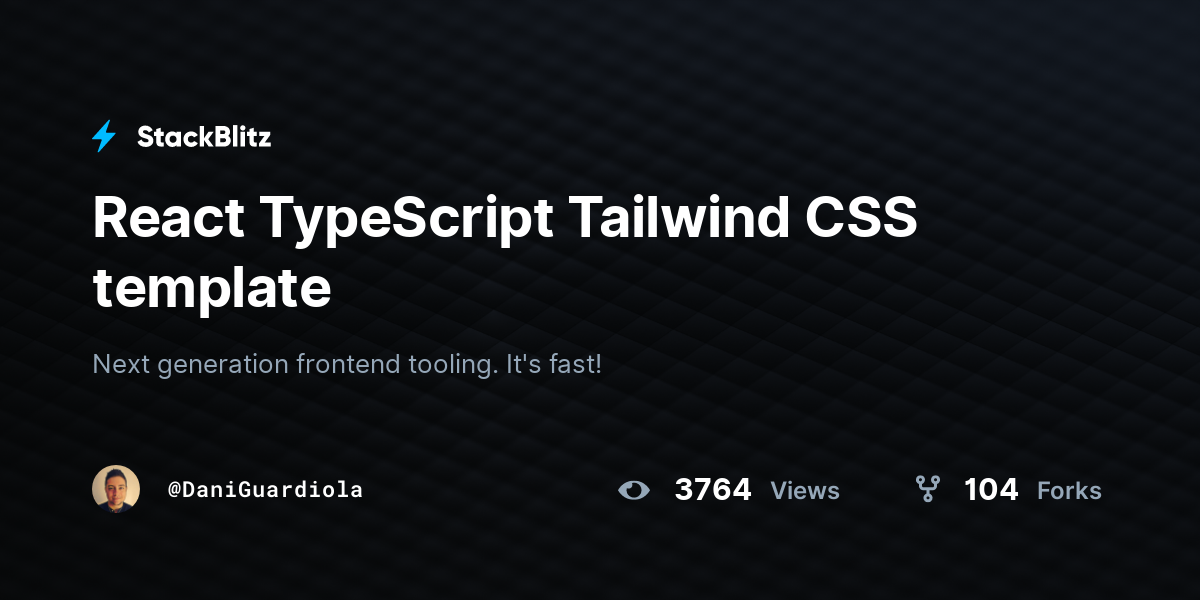 React TypeScript Tailwind CSS template - StackBlitz