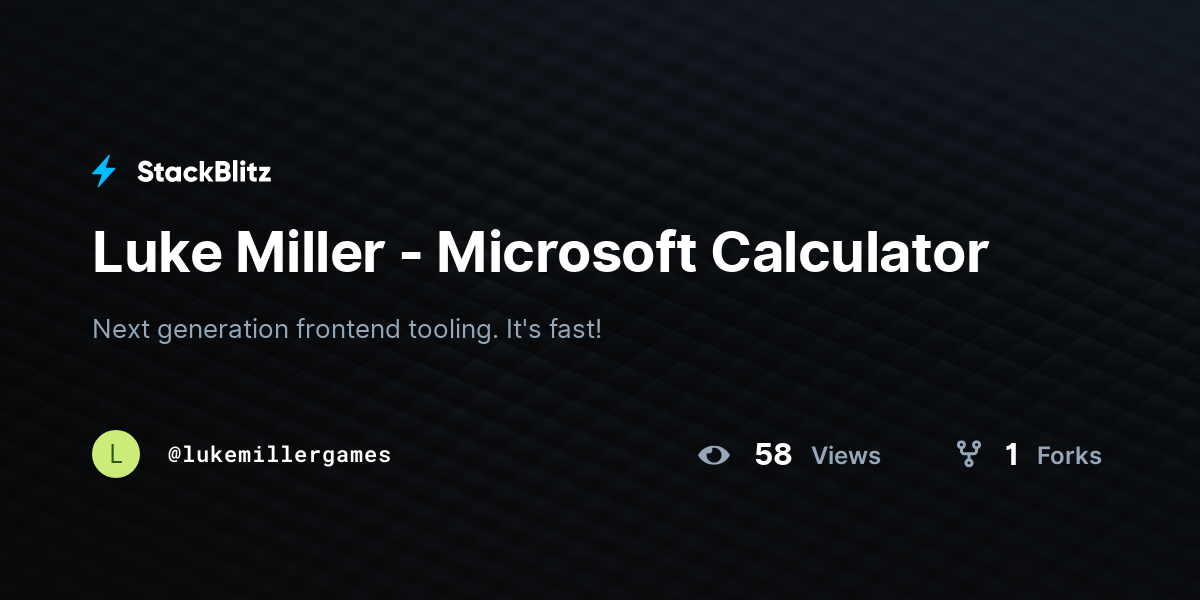 Luke Miller - Microsoft Calculator - StackBlitz