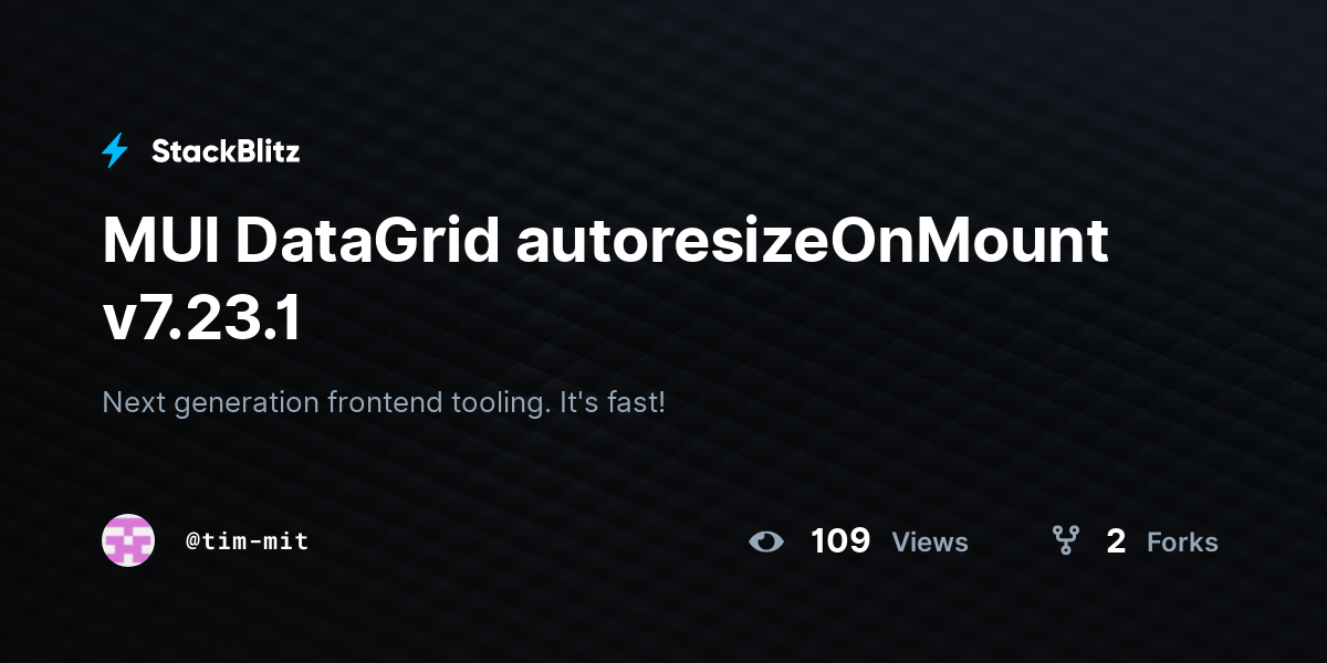 MUI DataGrid autoresizeOnMount v7.23.1 - StackBlitz