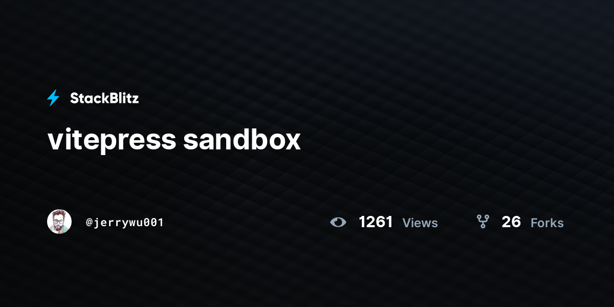 vitepress sandbox - StackBlitz