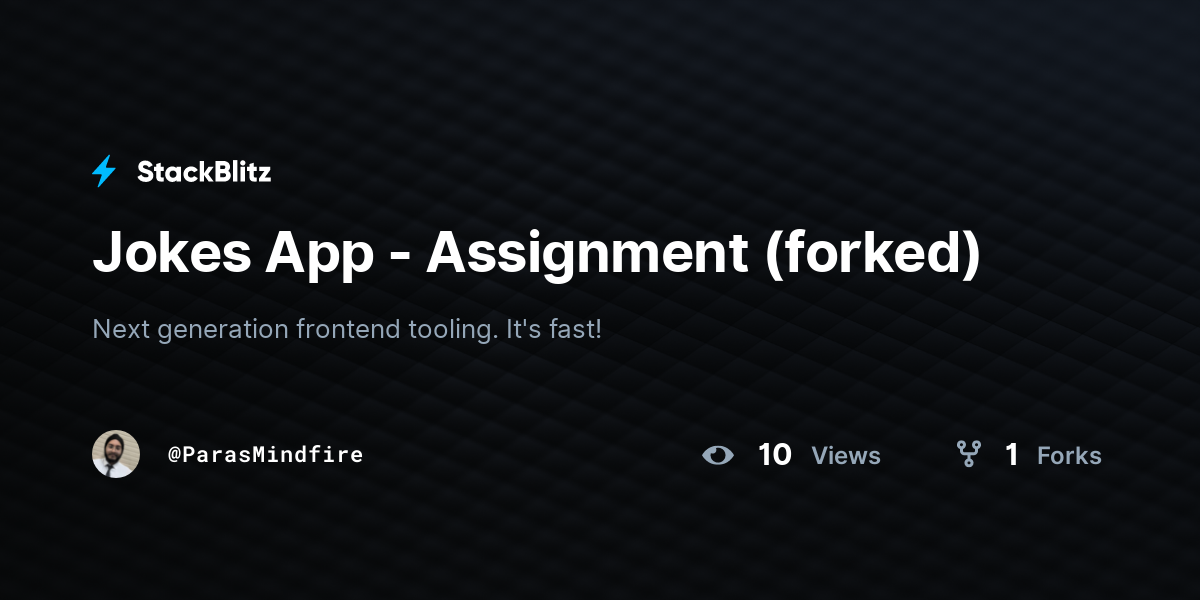 Jokes App - Assignment (forked) - StackBlitz