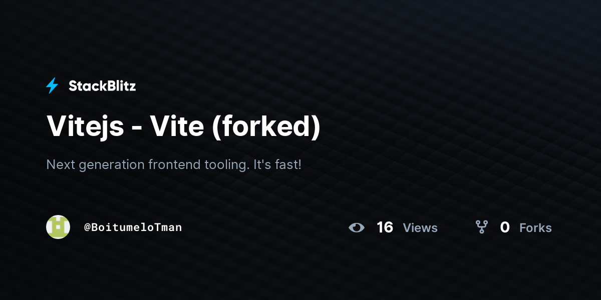 Vitejs - Vite (forked) - StackBlitz