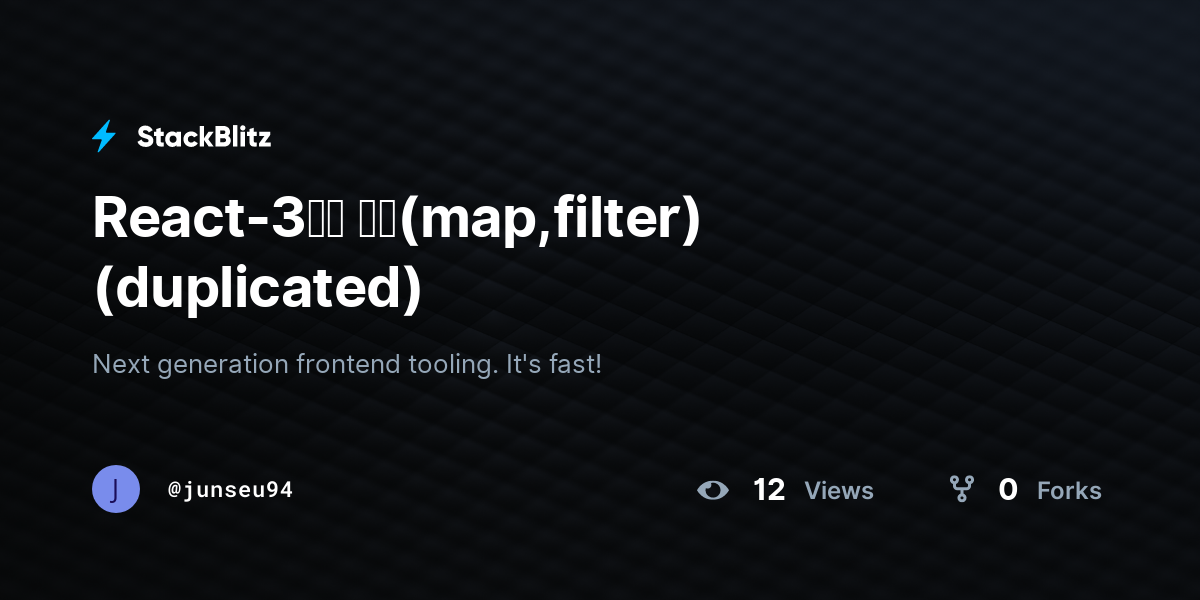 React-3일차 과제(map,filter) (duplicated) - StackBlitz