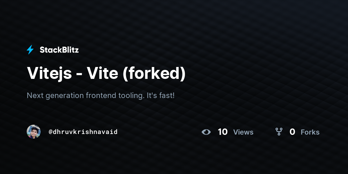 Vitejs - Vite (forked) - StackBlitz