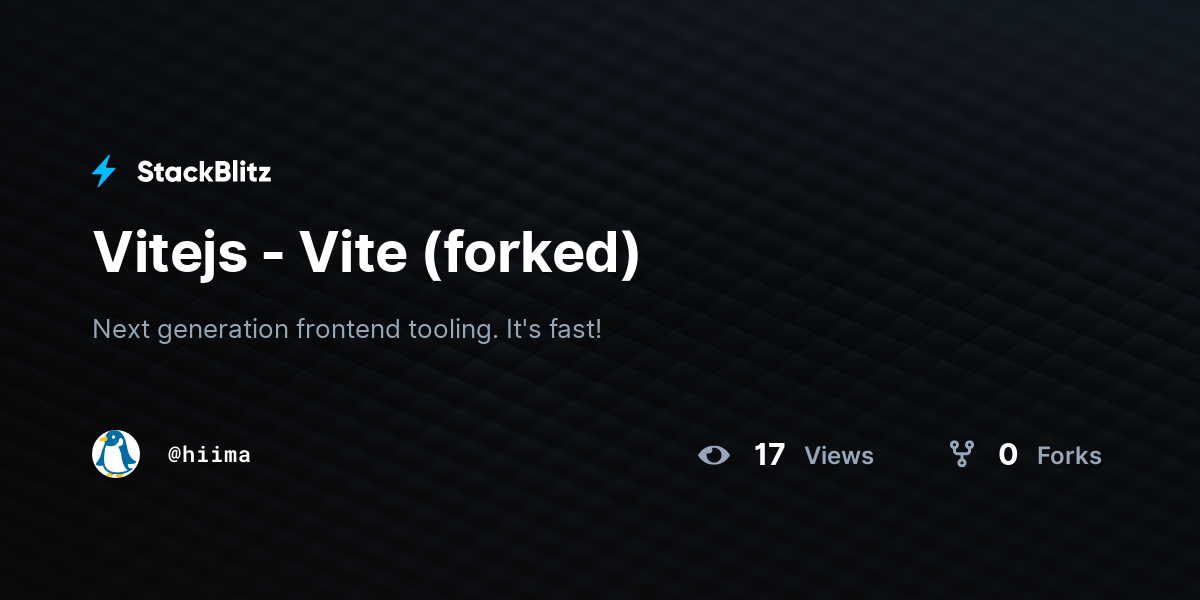 Vitejs - Vite (forked) - StackBlitz