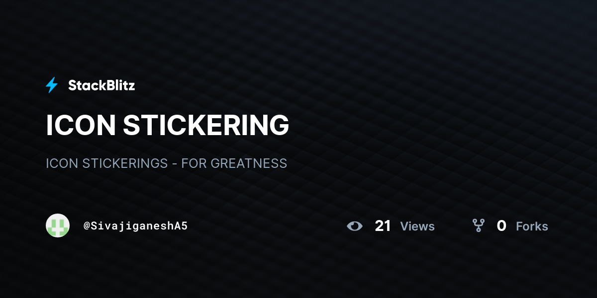 ICON STICKERING - StackBlitz