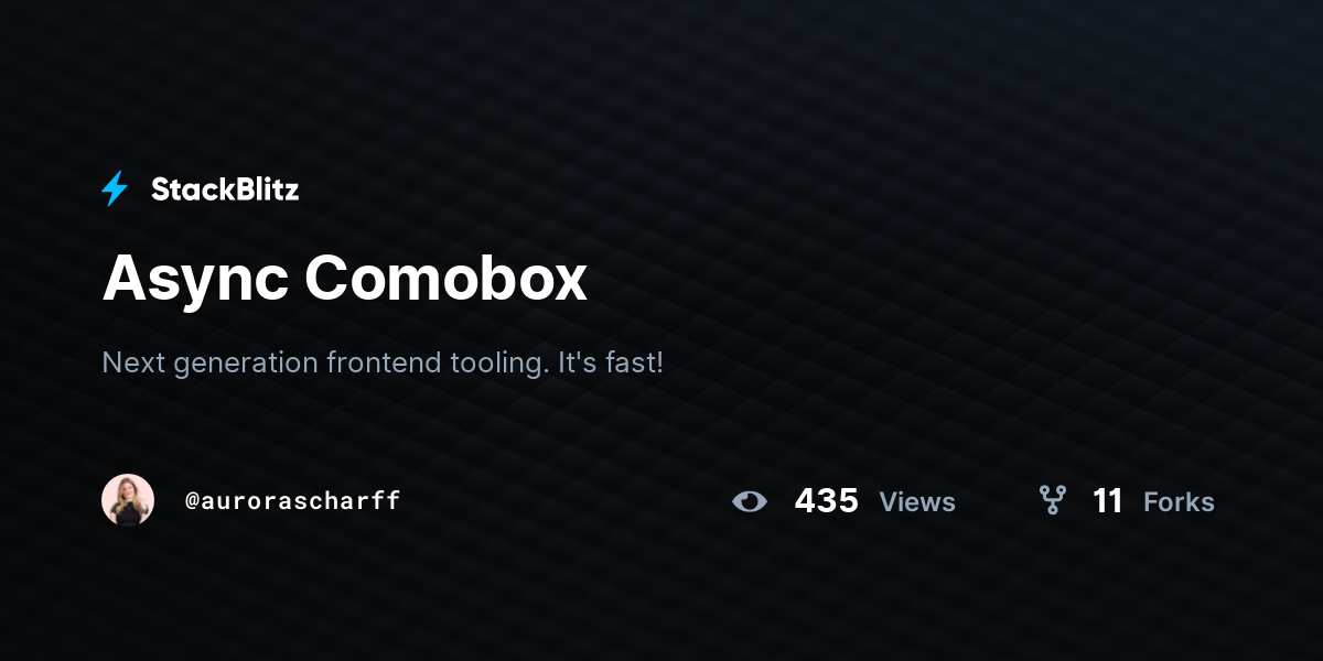 Async Comobox - StackBlitz