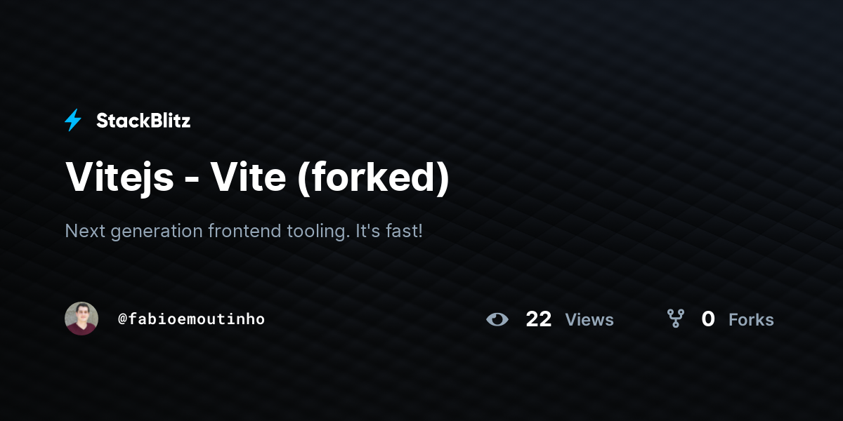 Vitejs - Vite (forked) - StackBlitz