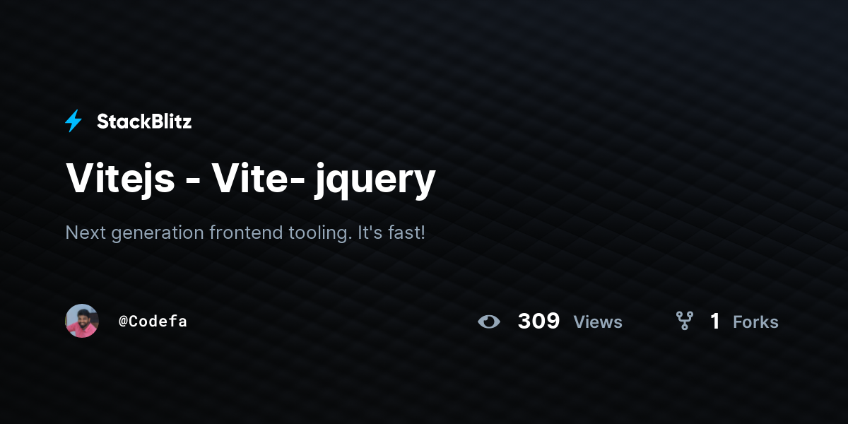 Vitejs - Vite- jquery - StackBlitz