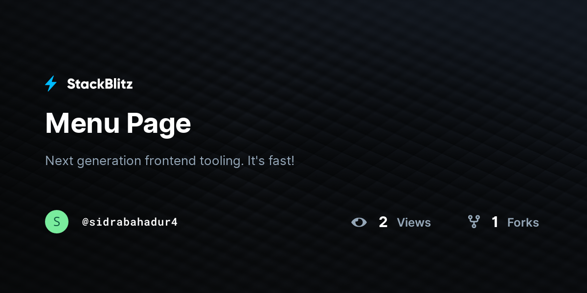 Menu Page - StackBlitz