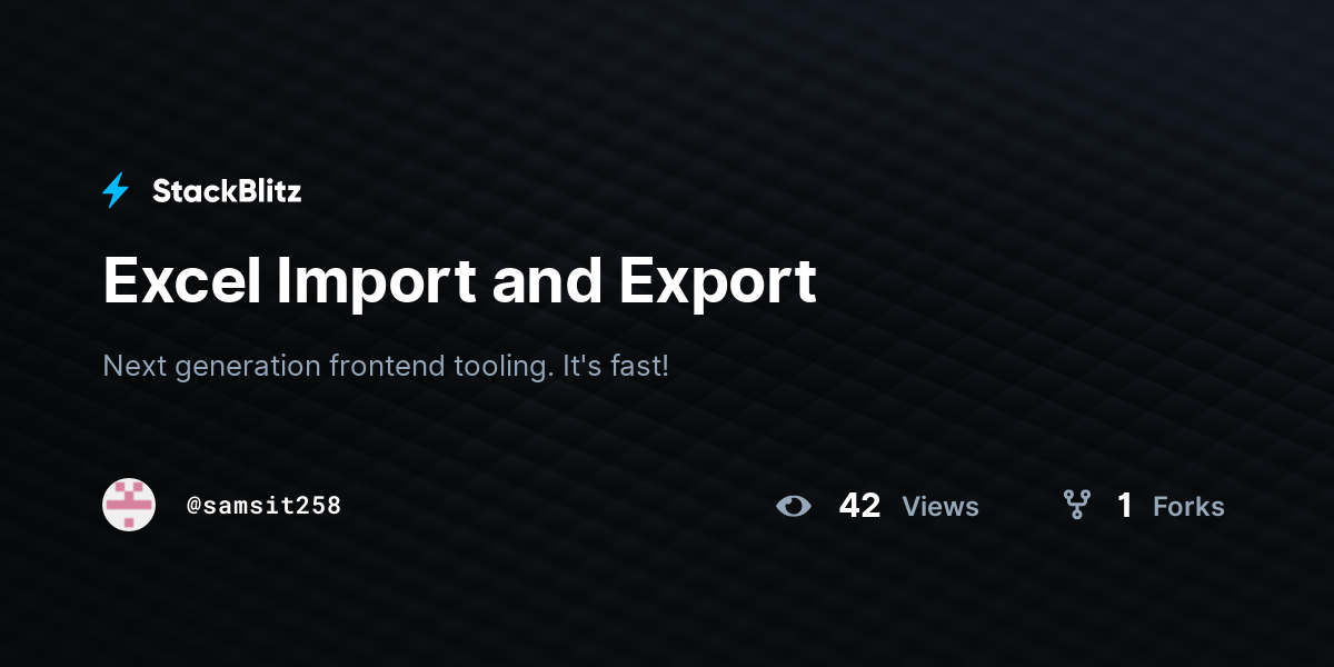 Excel Import and Export - StackBlitz