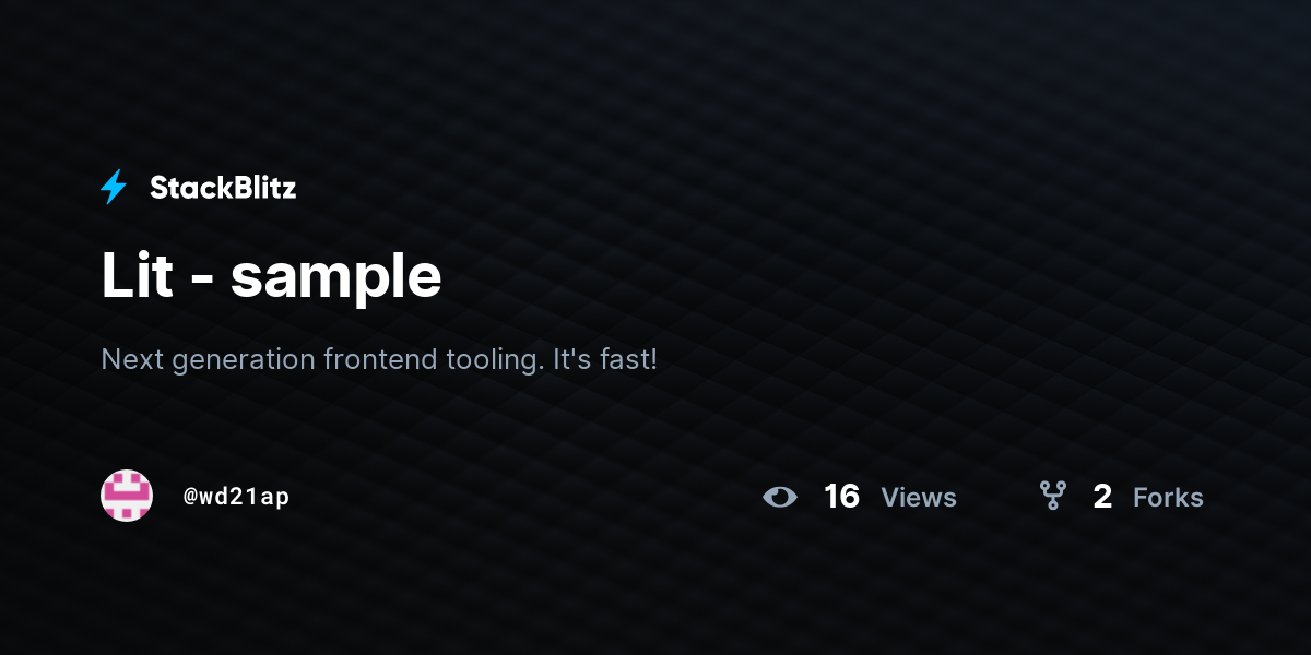 Lit - sample - StackBlitz