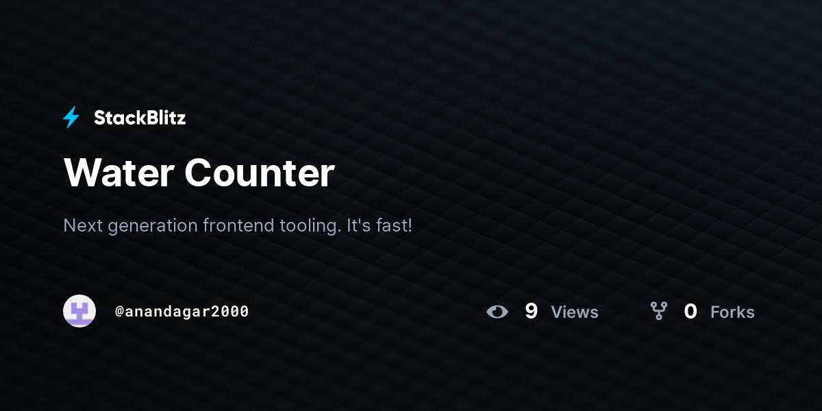 Water Counter - StackBlitz