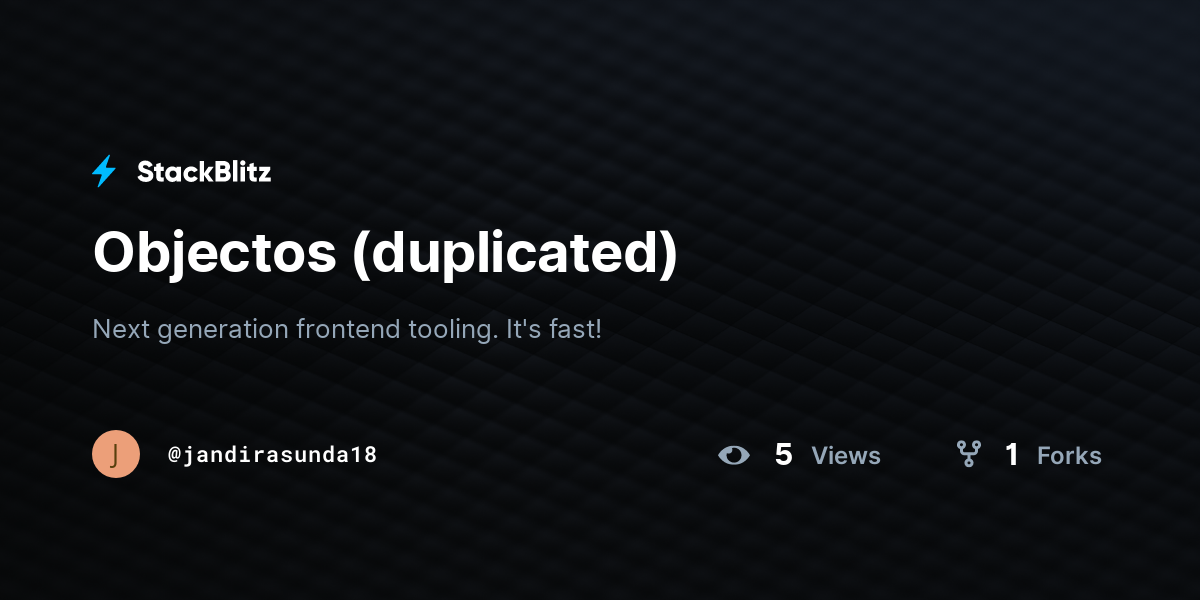 Objectos (duplicated) - StackBlitz