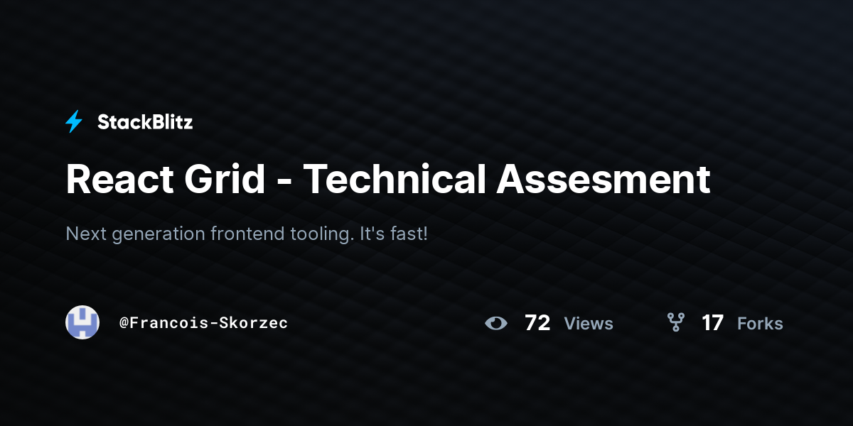 React Grid - Technical Assesment - StackBlitz