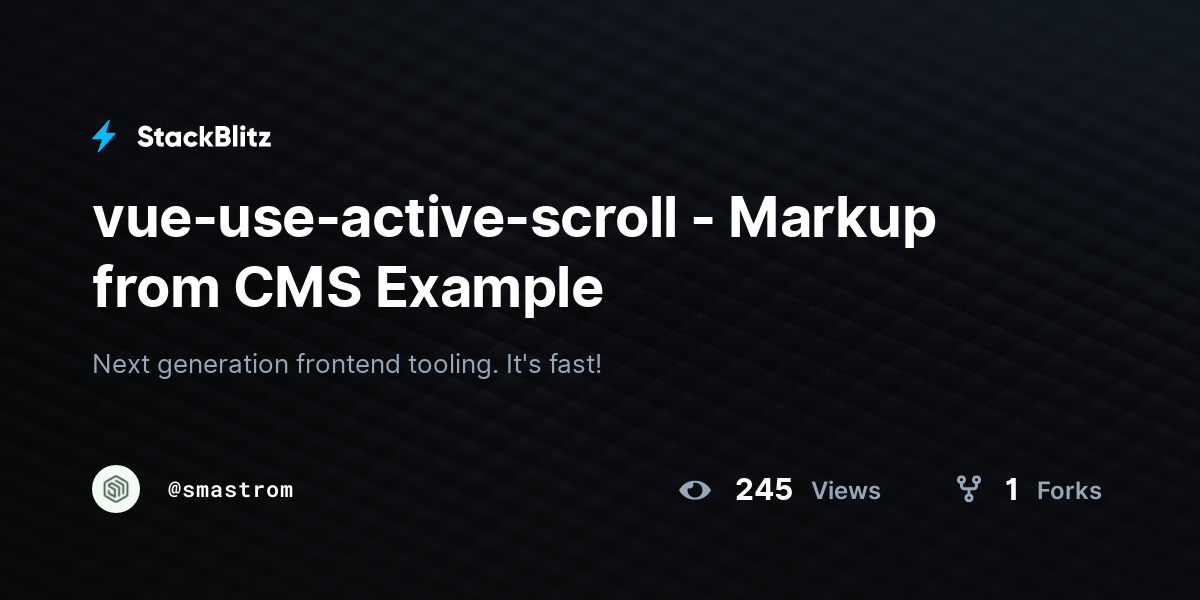 vue-use-active-scroll - Markup from CMS Example - StackBlitz
