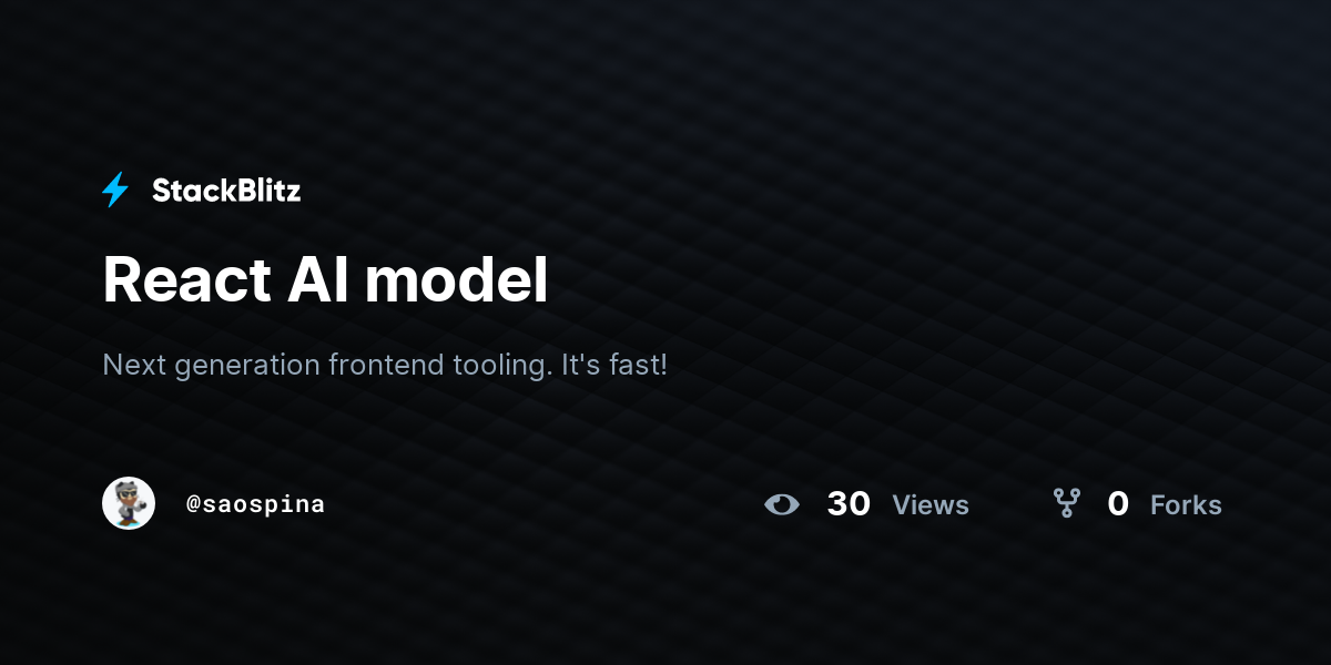 React AI model - StackBlitz