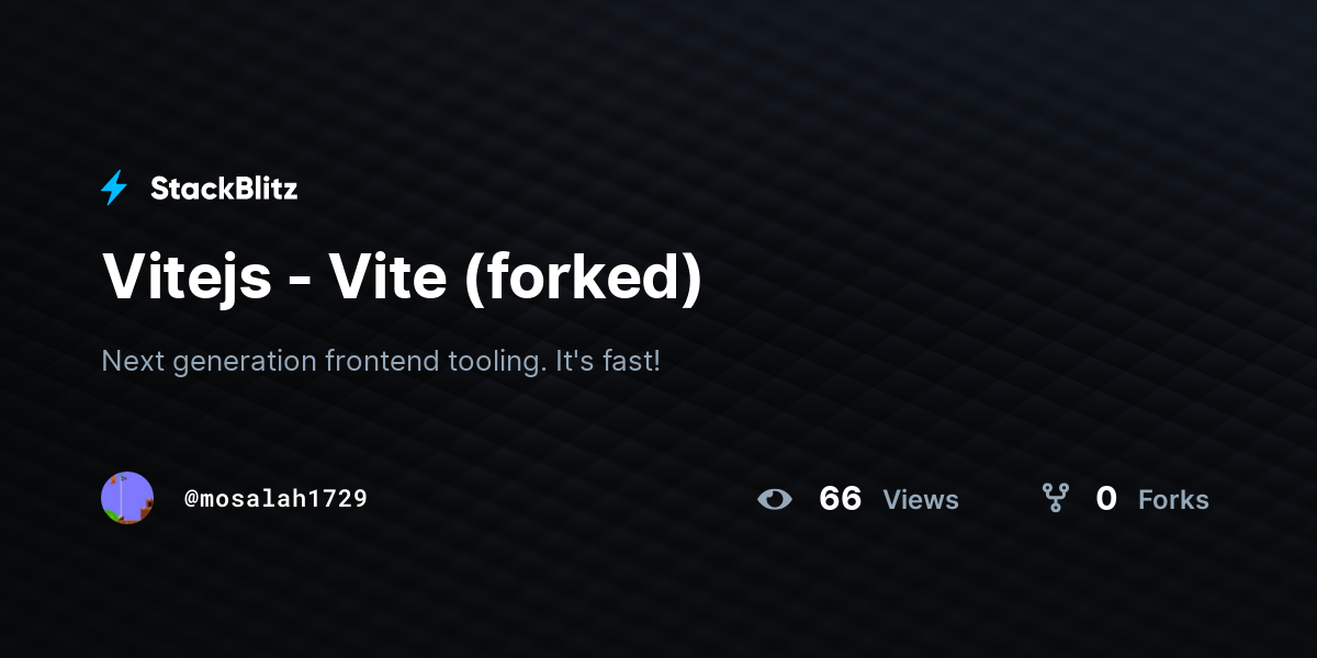 Vitejs Vite Forked Stackblitz