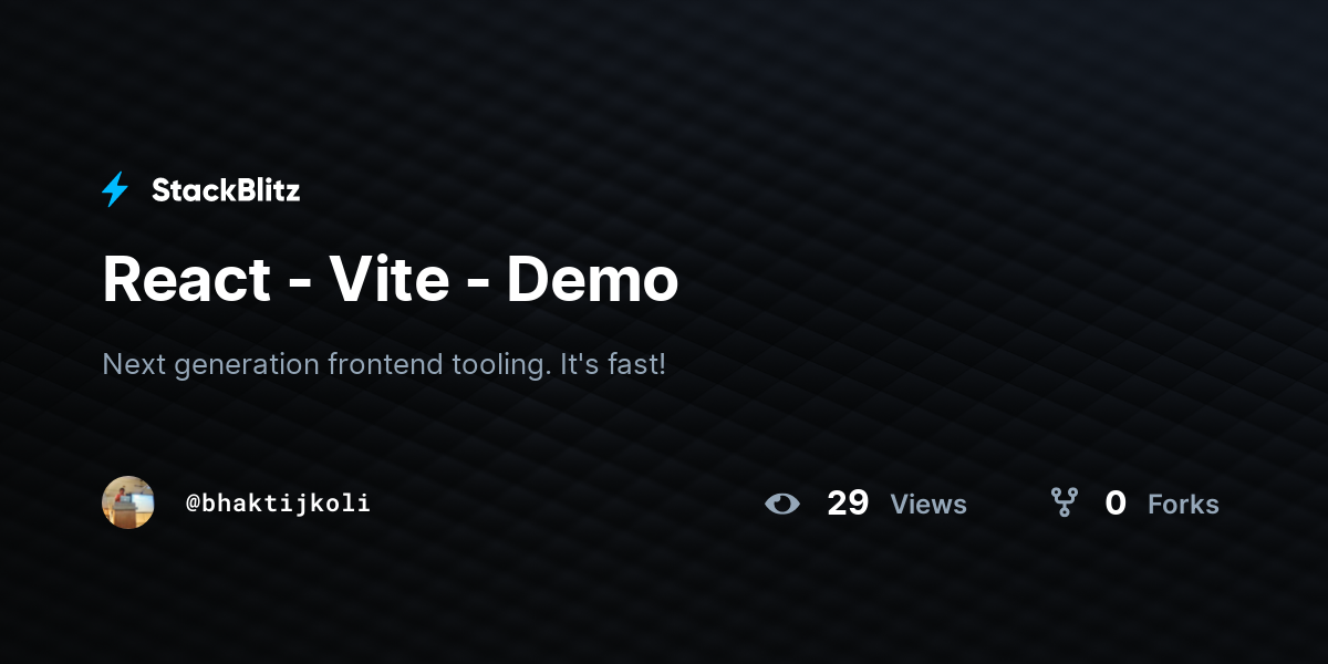 React - Vite - Demo - StackBlitz