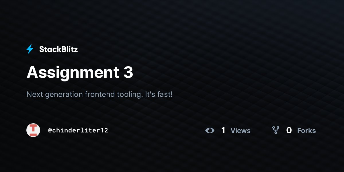 Assignment 3 - StackBlitz