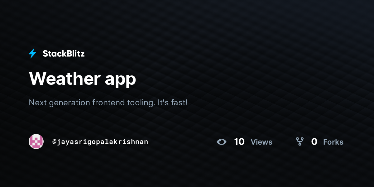 Weather app - StackBlitz