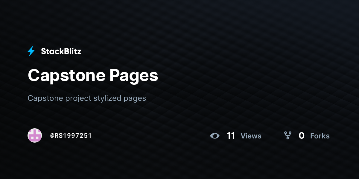 Capstone Pages - StackBlitz