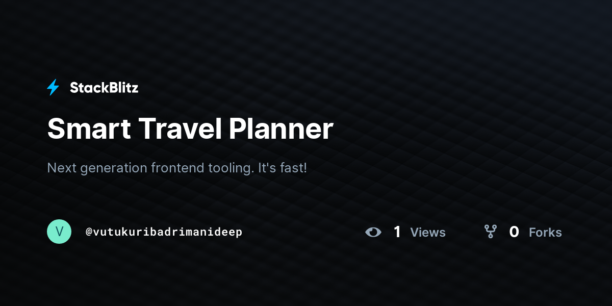 Smart Travel Planner - StackBlitz
