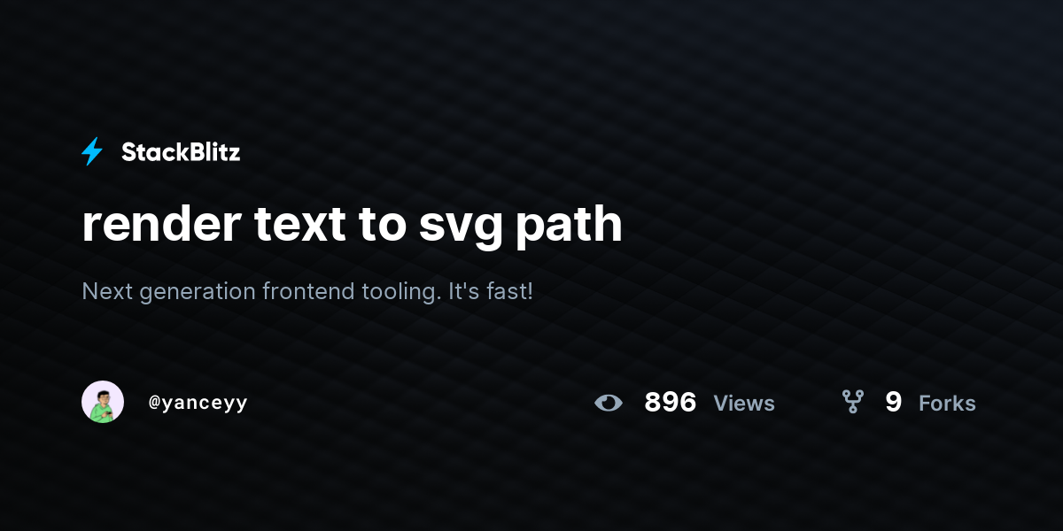 render text to svg path - StackBlitz
